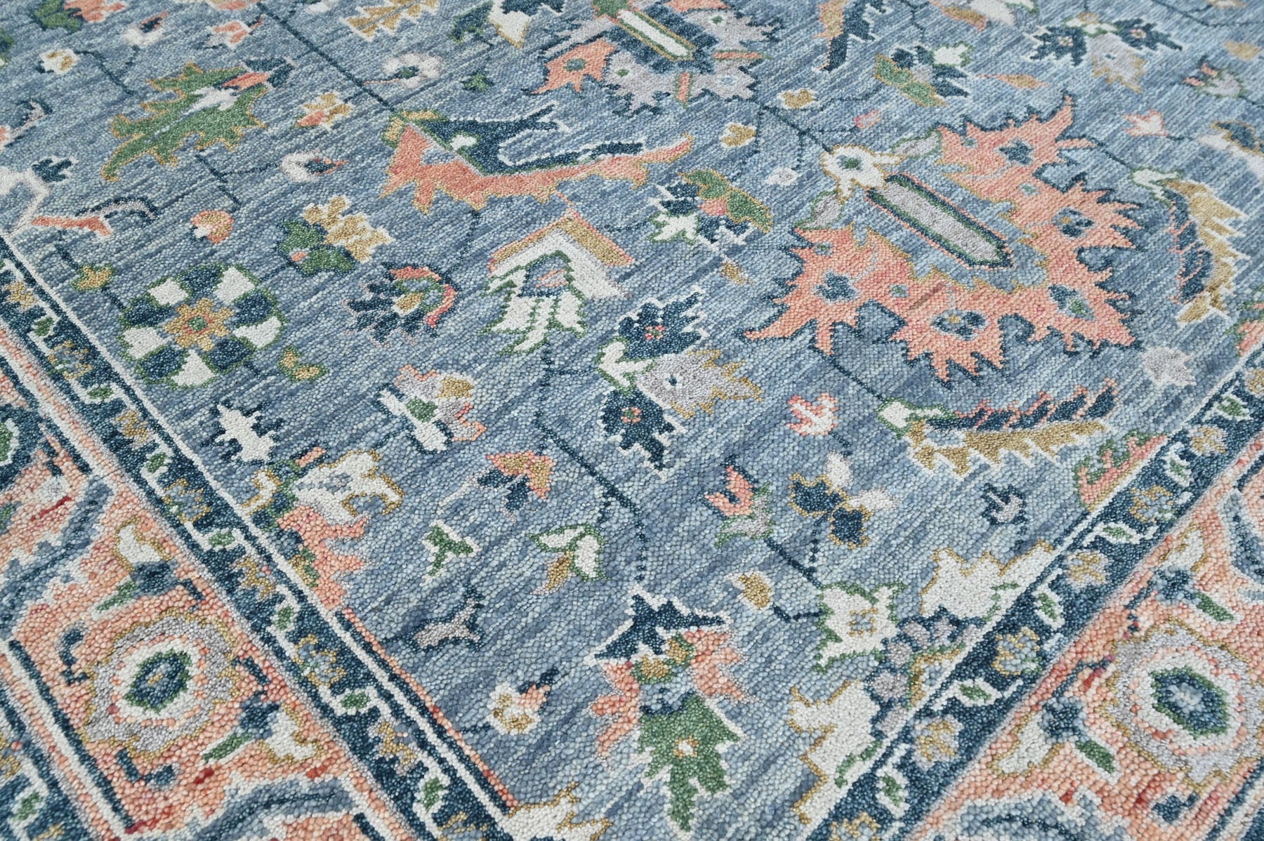 Blue 8x10 Oushak Arts and Crafts Hand Knotted Wool Oriental Area Rug ...